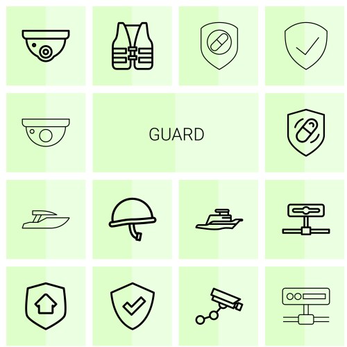 14 guard icons Royalty Free Vector Image - VectorStock