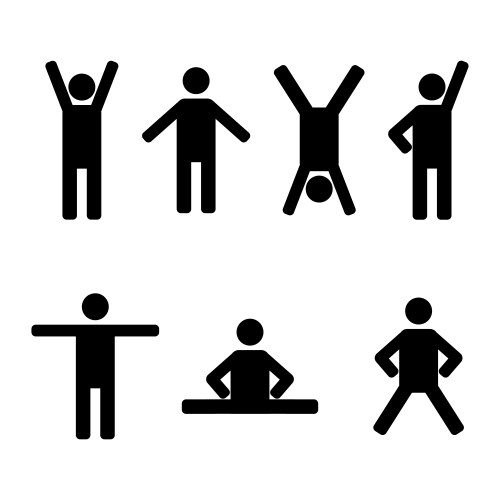 Baseball player actions poses stick figure Vector Image