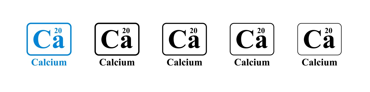Calcium icon set on white background Royalty Free Vector