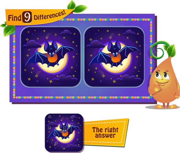 Game find 9 differences count Royalty Free Vector Image