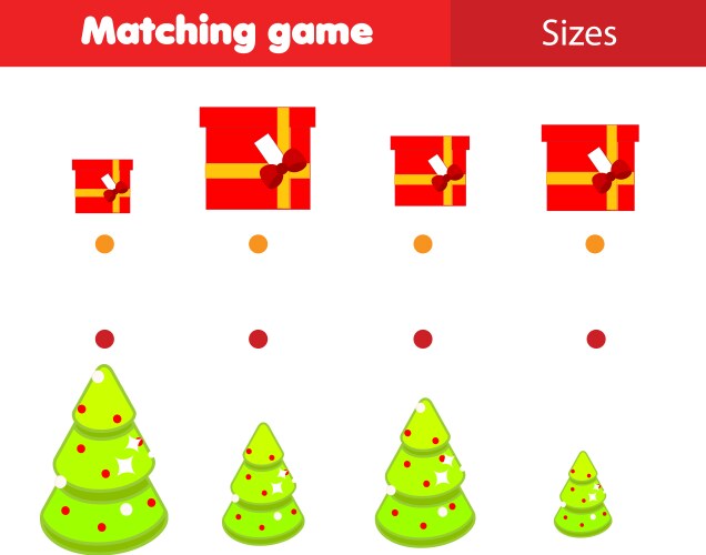 Children educational game learning sizes Vector Image