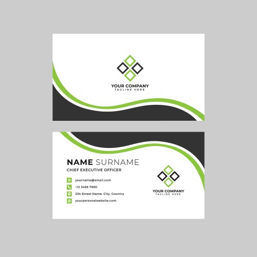 Professional two sided business card template Vector Image