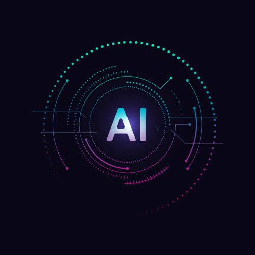 Artificial Intelligence Circuit Line Style Vector Image