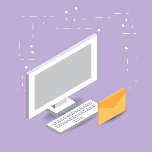 Computer network cartoon Royalty Free Vector Image
