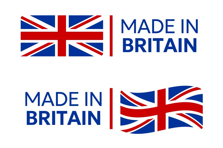Made in great britain label set national flag Vector Image