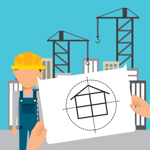 Building under construction coloring Royalty Free Vector