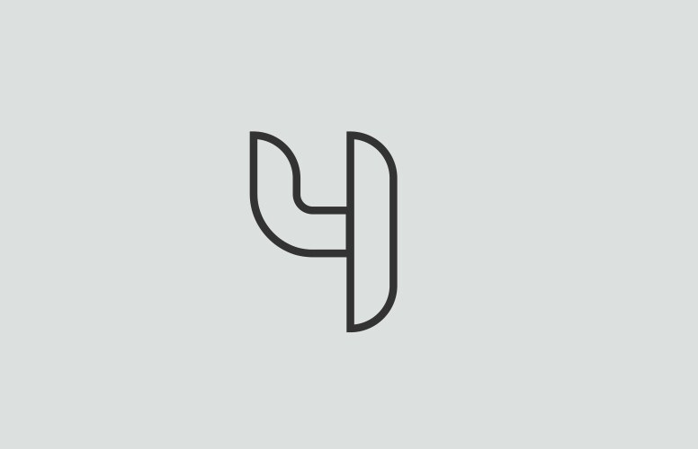 4 black and white number logo icon design Vector Image