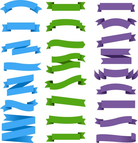 Colorful ribbon set Royalty Free Vector Image - VectorStock