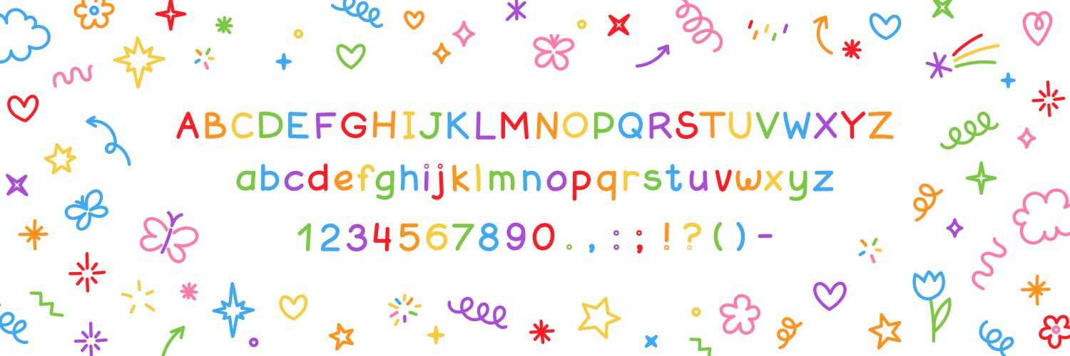 Alphabet of flowers abcd Royalty Free Vector Image