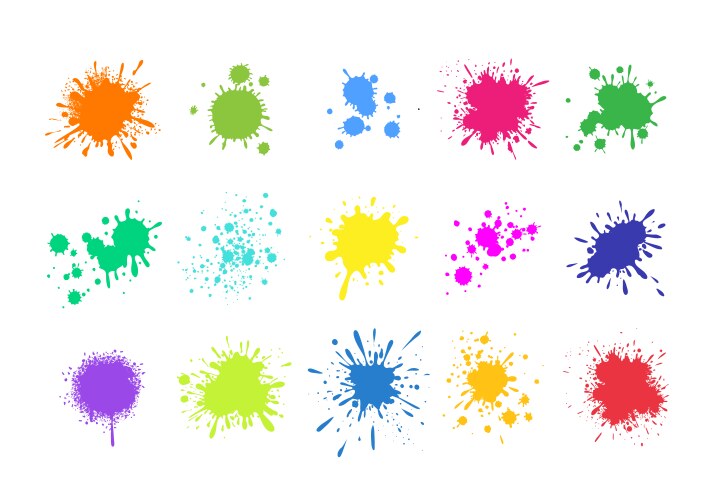 Colorful paint splatters Royalty Free Vector Image