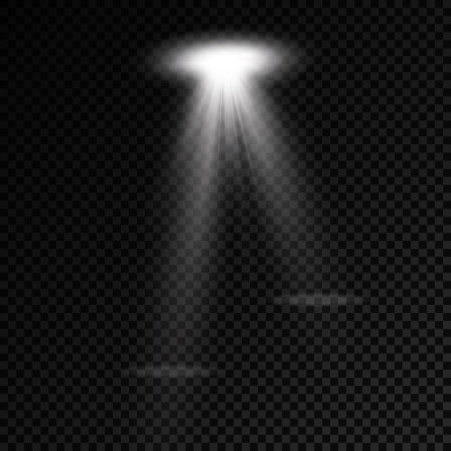Set of white spotlight projector light effect Vector Image
