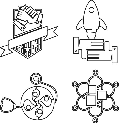 Shield magnify commitment teamwork together Vector Image