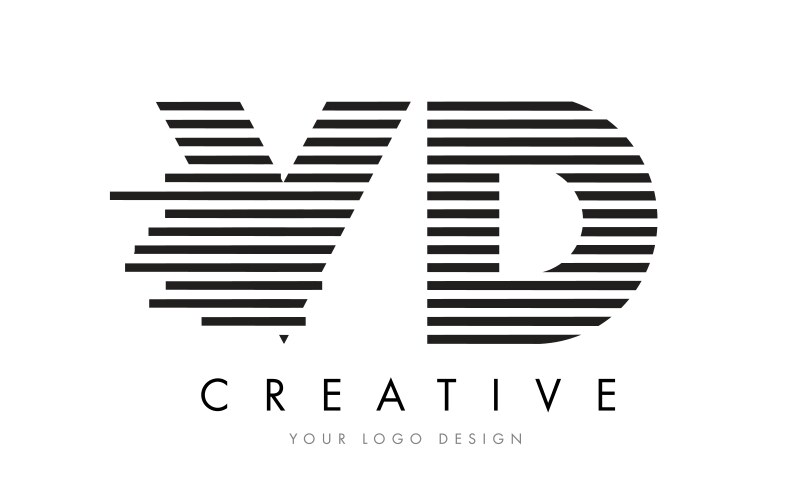 Vd modern letter logo design with swoosh Vector Image