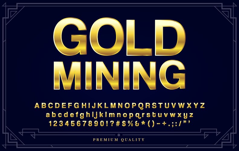 Metallic gold font Royalty Free Vector Image - VectorStock