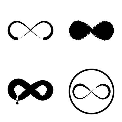 Infinity flat icon set isolated on white Vector Image