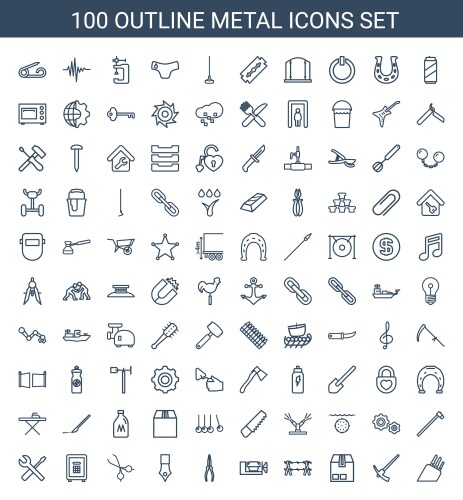 37 metal icons Royalty Free Vector Image - VectorStock
