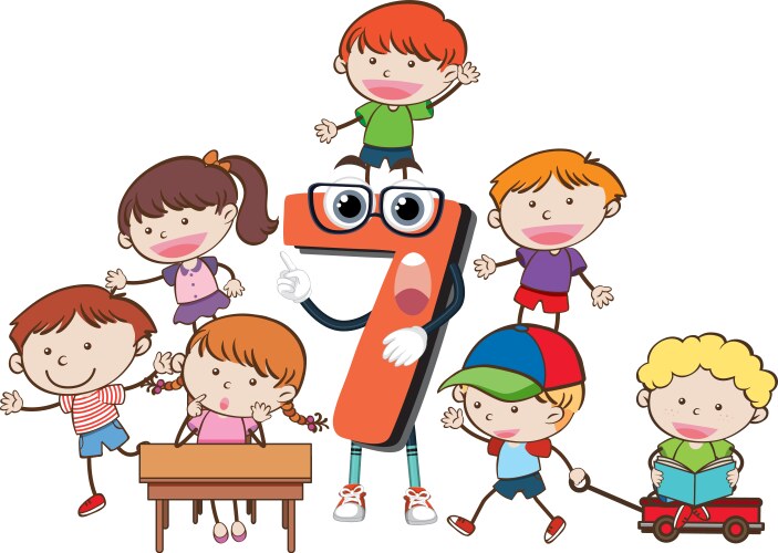 Number Seven Cartoon Vector Images (over 2,400)