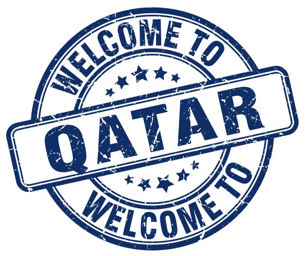 Welcome to qatar stamp round sign Royalty Free Vector Image