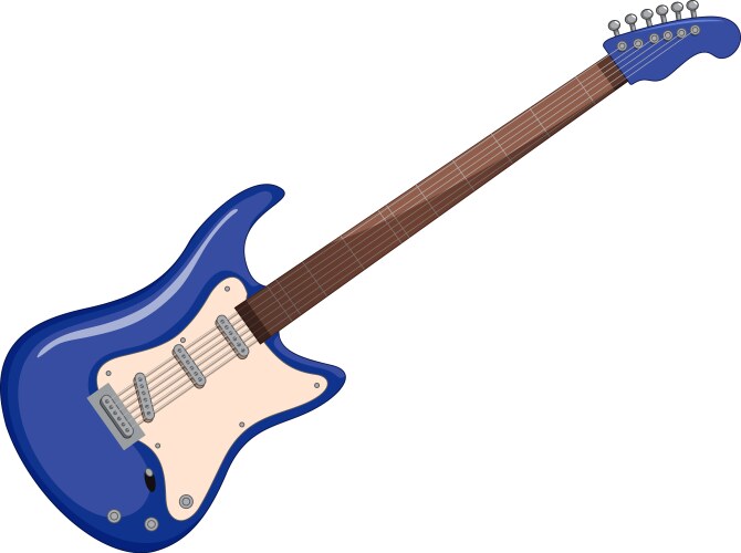 Blue electric guitar classic Royalty Free Vector Image