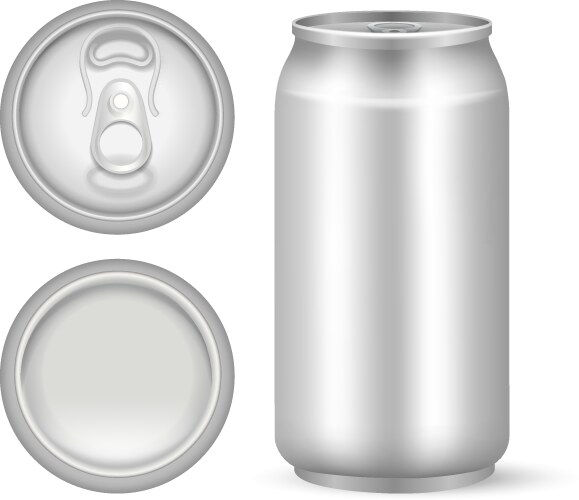 Aluminum cans empty 500ml on white background Vector Image