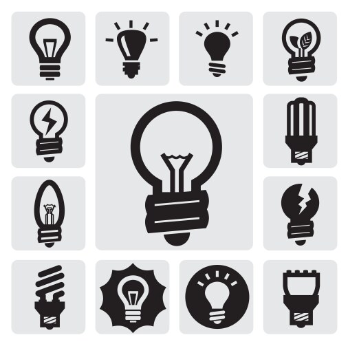 Light bulbs bulb icon set Royalty Free Vector Image