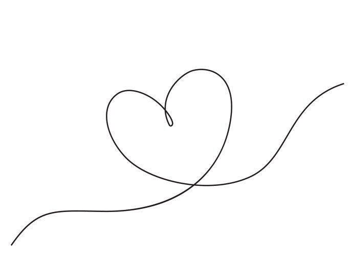 Continuous heart one line art love Royalty Free Vector Image