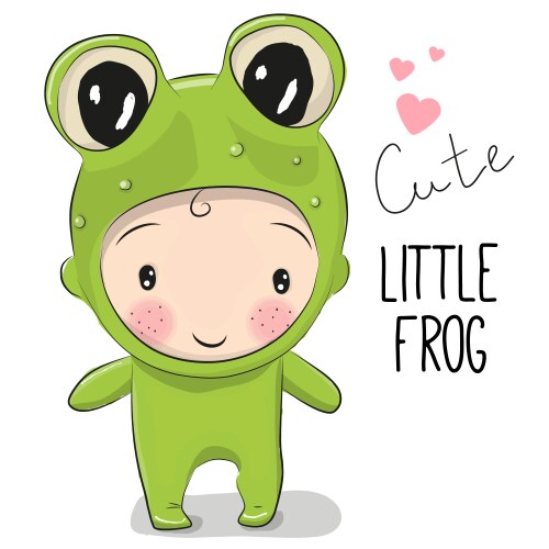 Cute frog cartoon Royalty Free Vector Image - VectorStock