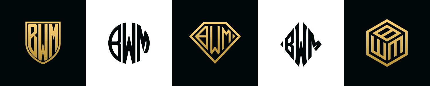 Initial letters dbk logo designs bundle Royalty Free Vector