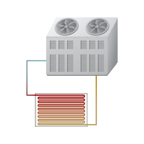 Outdoor and indoor unit chiller hvac Royalty Free Vector