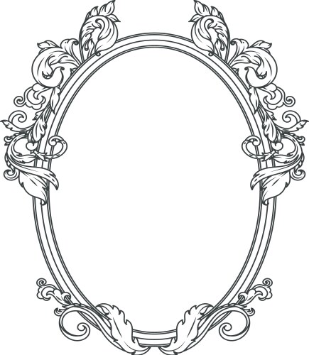 Imperial baroque mirror round frame french Vector Image