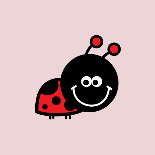 Ladybug ladybird icon cute cartoon kawaii smiling Vector Image