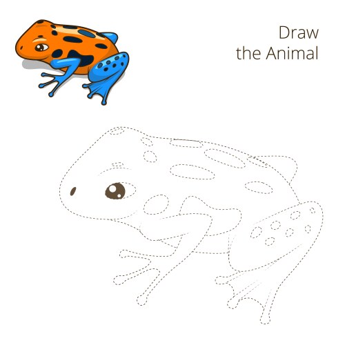 Draw the fish animal octopus educational game Vector Image