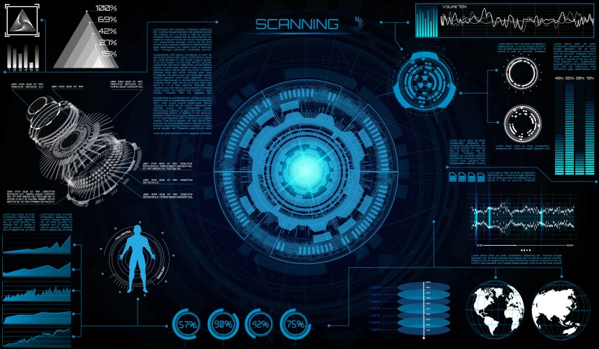 Hud and ui set elements sci fi futuristic user Vector Image