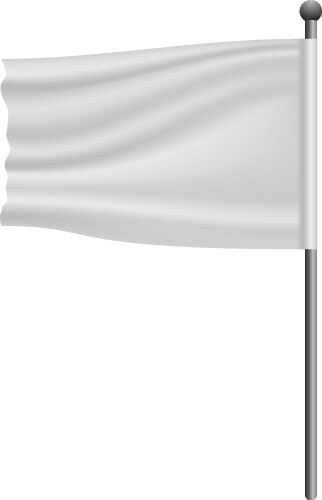 White panel flag mockup realistic style Royalty Free Vector