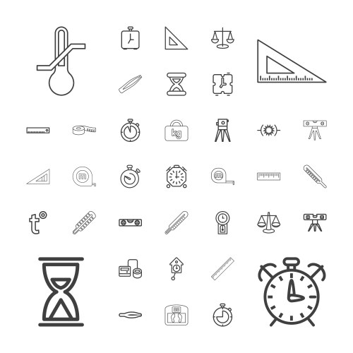 25 measurement icons Royalty Free Vector Image
