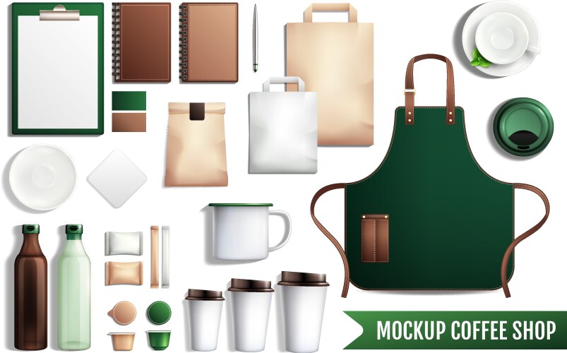 Coffee shop design mockup Royalty Free Vector Image