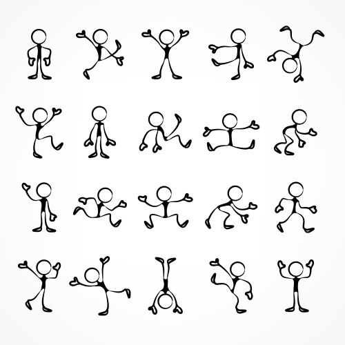 Happy family stick figure Royalty Free Vector Image