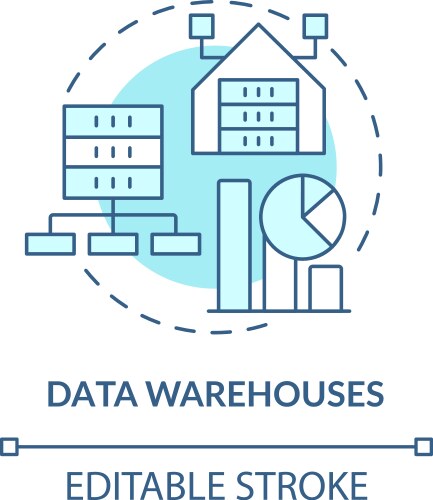 Data warehouses concept icon Royalty Free Vector Image