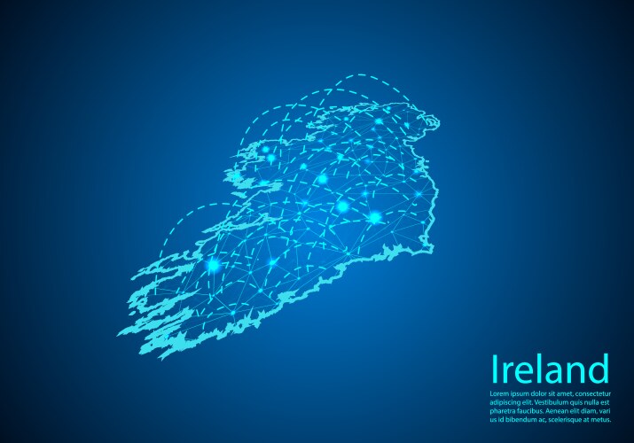 Abstract futuristic map ireland circuit board Vector Image