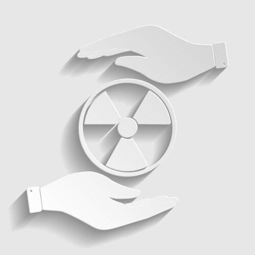 Radiation round sign grayscale version Royalty Free Vector