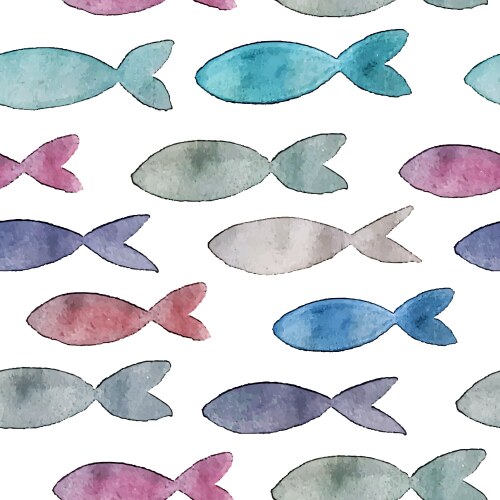 Seamless pattern with fishes Royalty Free Vector Image