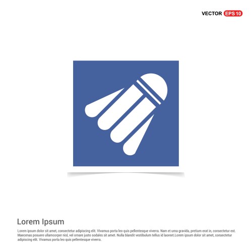 Shuttlecock icon - blue photo frame Royalty Free Vector