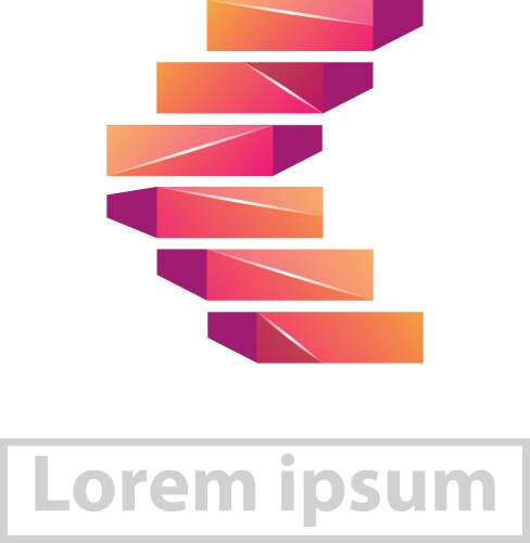 Blue stairs logo Royalty Free Vector Image - VectorStock
