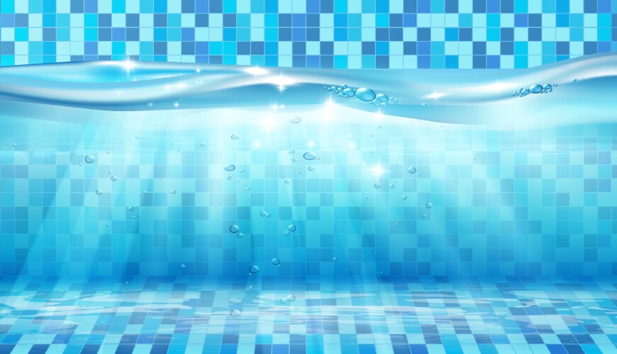 Underwater pool realistic composition Royalty Free Vector