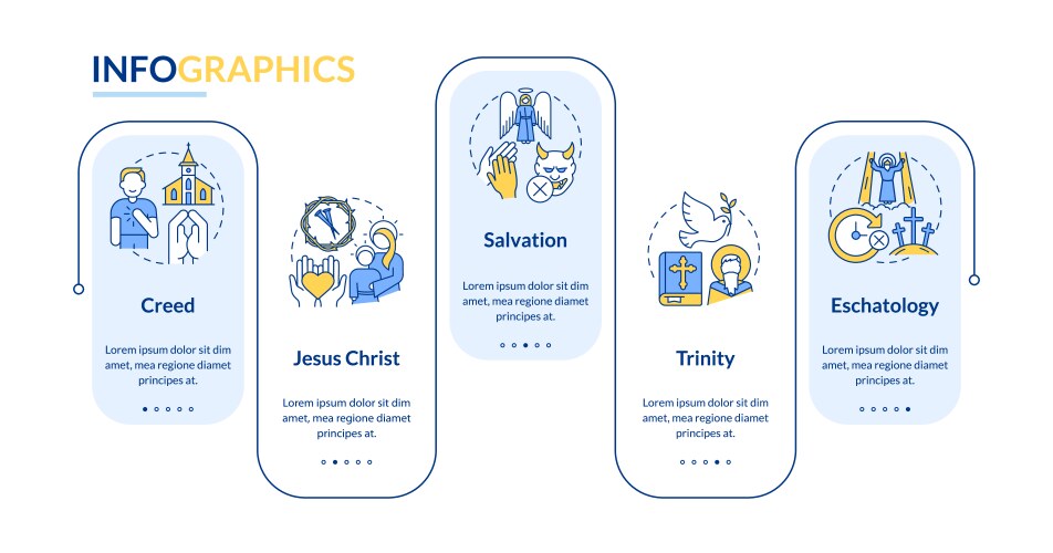 Christian churches rectangle infographic template Vector Image