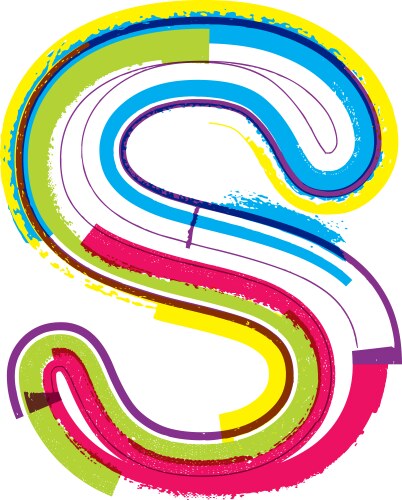Colorful font letter s Royalty Free Vector Image