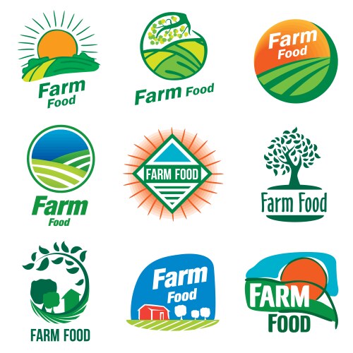 Farm food logo Royalty Free Vector Image - VectorStock