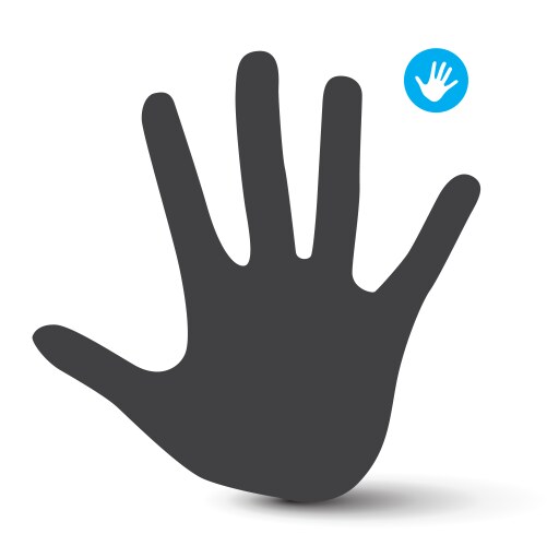 Open human hand palm - black icon on white Vector Image