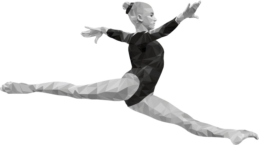 Girl gymnast jump in vaulting table Royalty Free Vector