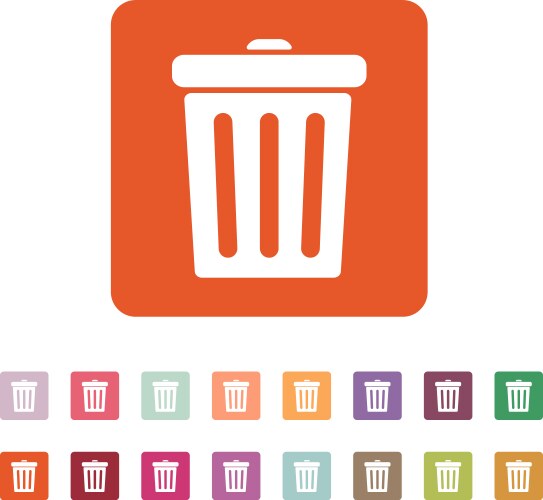Trashcan icon dustbin symbol flat Royalty Free Vector Image